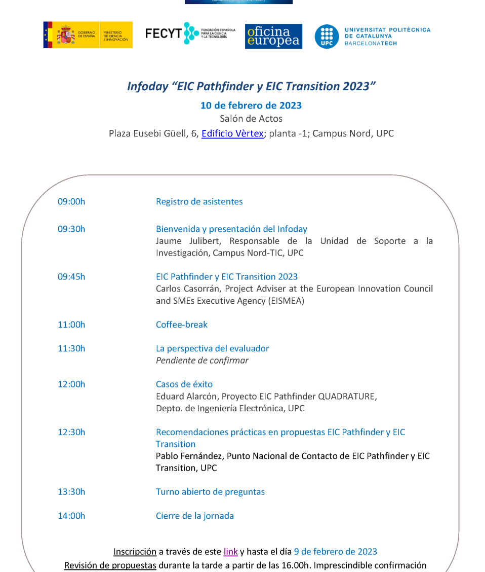 Infoday - EIC Pathfinder y EIC Transition 2023 | Oficina de Proyectos ... Infoday - EIC Pathfinder y EIC Transition 2023 | Oficina de Proyectos ...